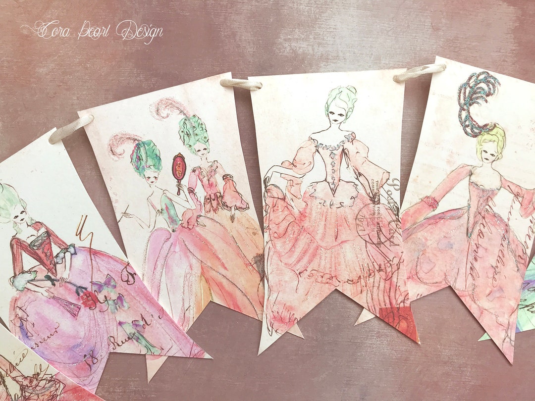 Marie Antoinette Glitter Bunting Marie Party Decor Marie - Etsy UK