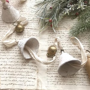 Faux Stone Paper Bells Wind Chime With Brass Jingle Bells , Rustic ...