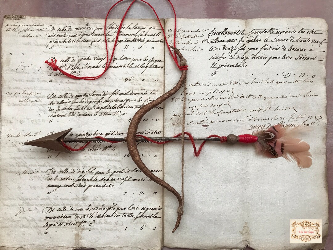 Cupids Arrow Valentines Day Hanging Decoration , Bow and Arrow Rustic ...