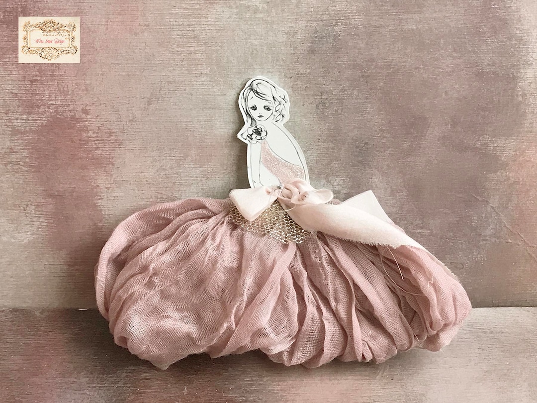 2D Ballerina Paper Doll in Pink Tutu and Silk Ribbon , Ballet Lover ...