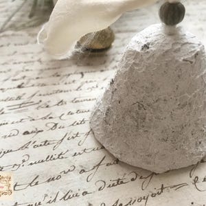 Faux Stone Paper Bells Wind Chime With Brass Jingle Bells , Rustic ...