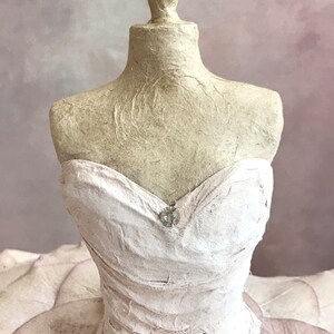 Rose Petal Pink Paper Ballet Tutu Sculpture on Mannequin , Wood Base ...