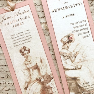 5 Jane Austen Regency Bookmarks , Jane Austen Gift Tags , Jane Austen ...