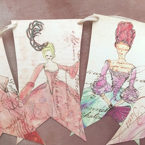 Marie Antoinette Glitter Bunting , Marie Party Decor , Marie Garland ...