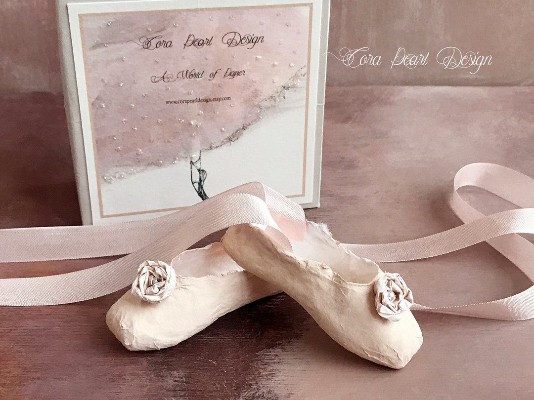 Paper Rose Ballet Pink Paper Miniature Pointe Shoes in Ballerina Gift ...