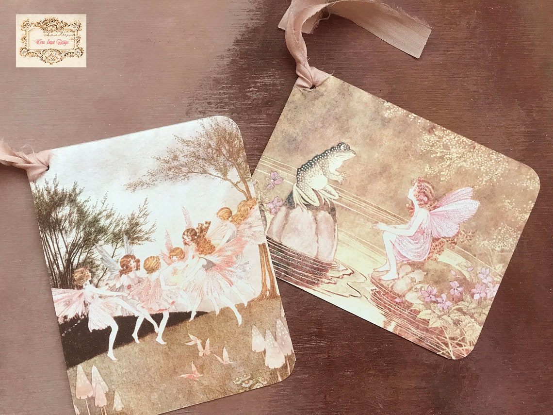 Glitter Fairy Gift Tags With Pure Silk Ribbons , Children's Gift Tags ...