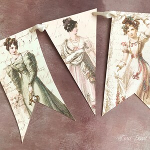 Jane Austen Inspired Regency Glitter Bunting Flag Garland - Etsy
