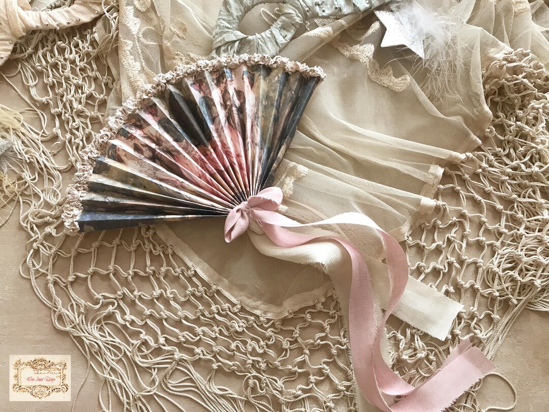 Baroque Rococo Paper Fan , French-inspired Decorative Fan With Silk ...