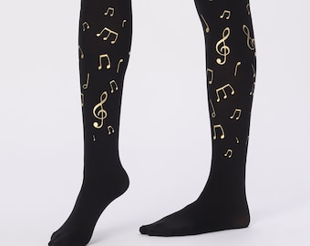 Music Note Tights Gift for Musicians S-4XL Plus Sizes | Etsy