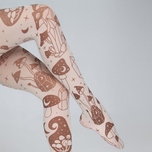 Gothic Tights for Women Skull Bat Moth Pattern on Black - Etsy