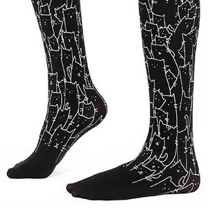 Hand Drawn Cat Tights Gift for Cat Lovers - Etsy