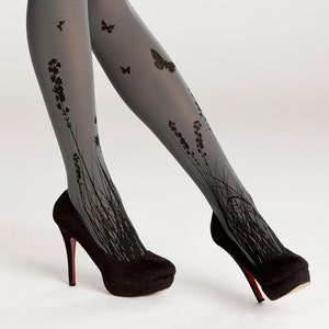 Floral Tights for Women, Meadow Print Pattern, Fancy Tights - Etsy