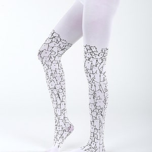 Cat Tights / Hand Drawn Cat Pattern / Gift for Cat Lovers / Gift for ...