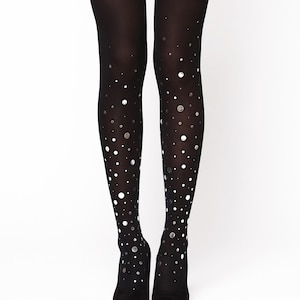 Party Tights! Silver Montreal Metallic Tights With Glossy Circle ...