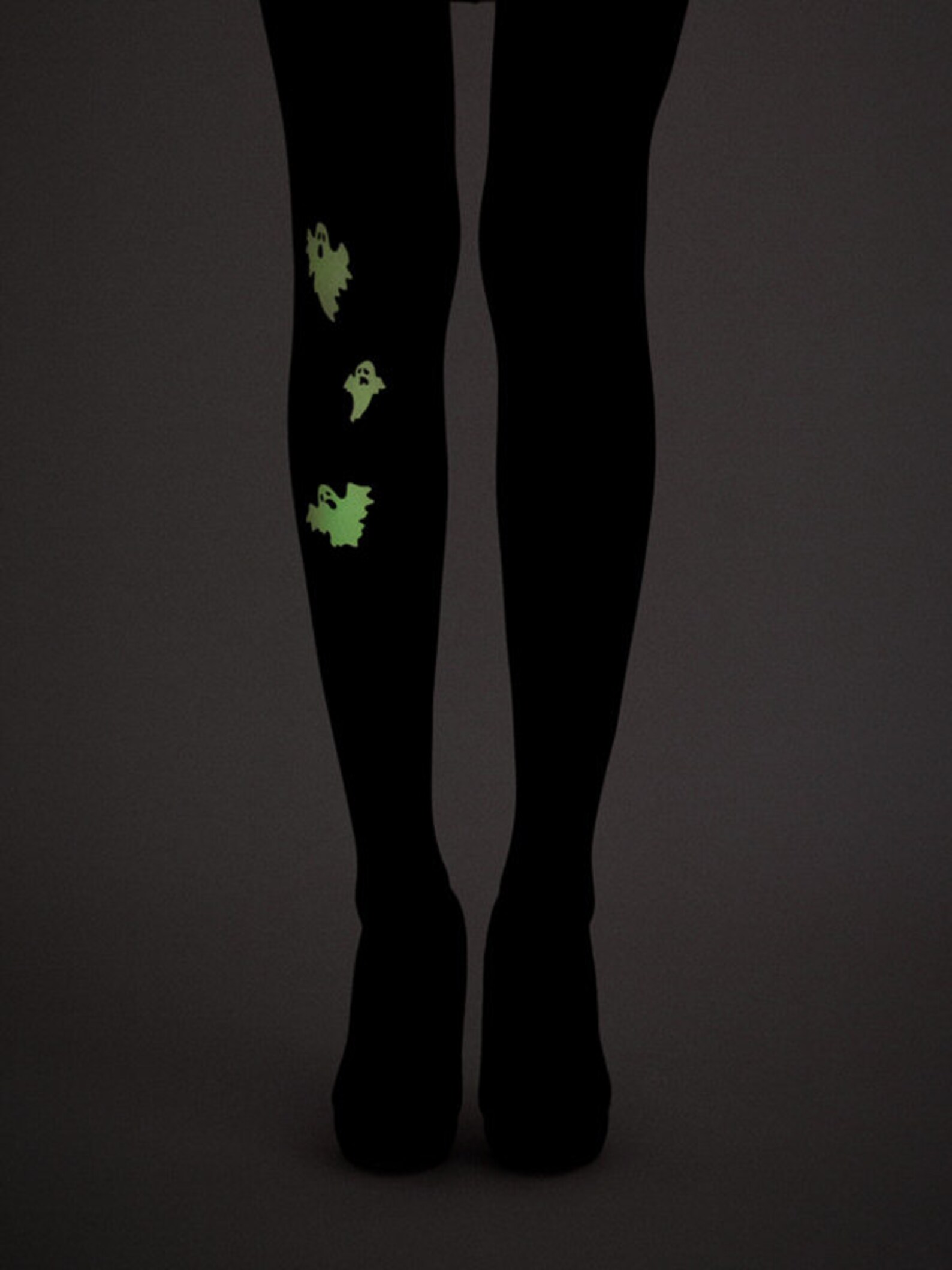 Glow in the Dark Ghosts Gothic Tights, Halloween Costume Alternative ...