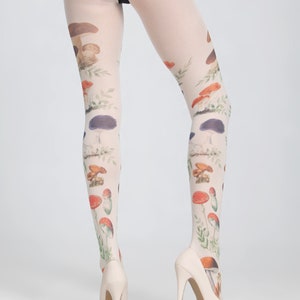Mushroom Tights for Women, Cottagecore Fairycore, Woodland Aesthetic ...