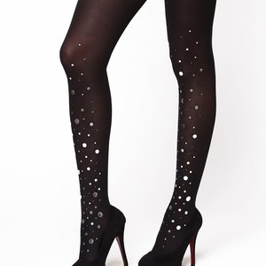 Party Tights! Silver Montreal Metallic Tights With Glossy Circle ...