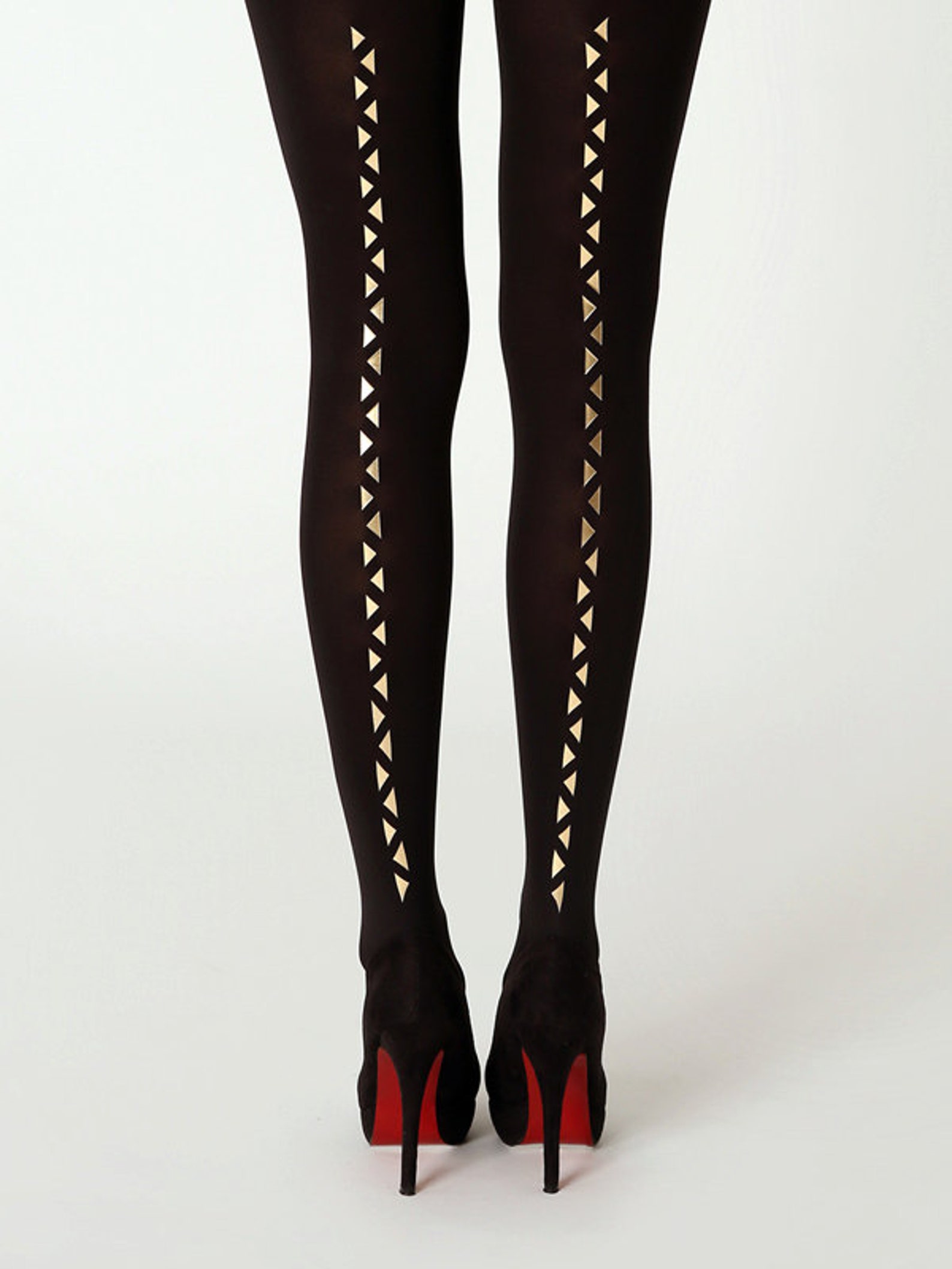 Golden Trainge Lines Metallic Seamed Style Tights Holiday - Etsy Canada