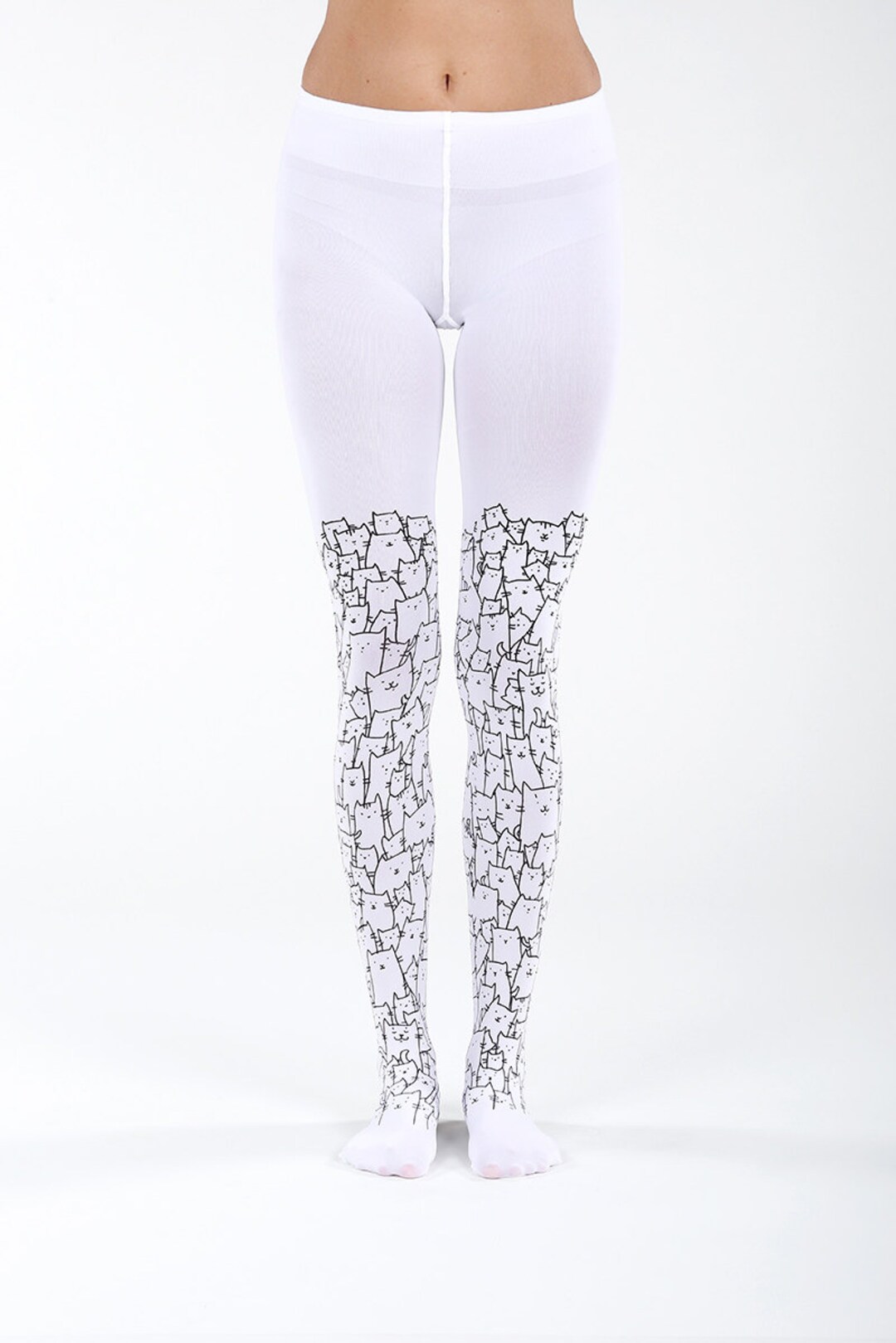 Cat Tights / Hand Drawn Cat Pattern / Gift for Cat Lovers / Gift for ...