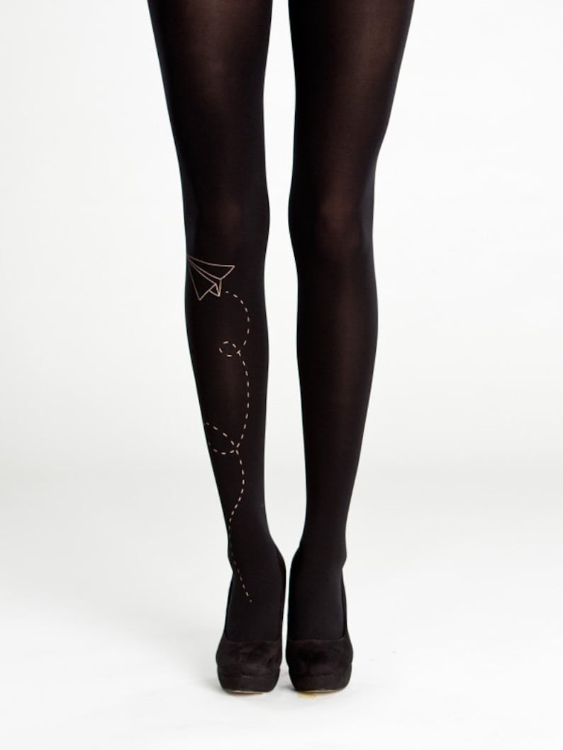 Paper Airplane Tights for Women Plus Size Tights Patterned - Etsy