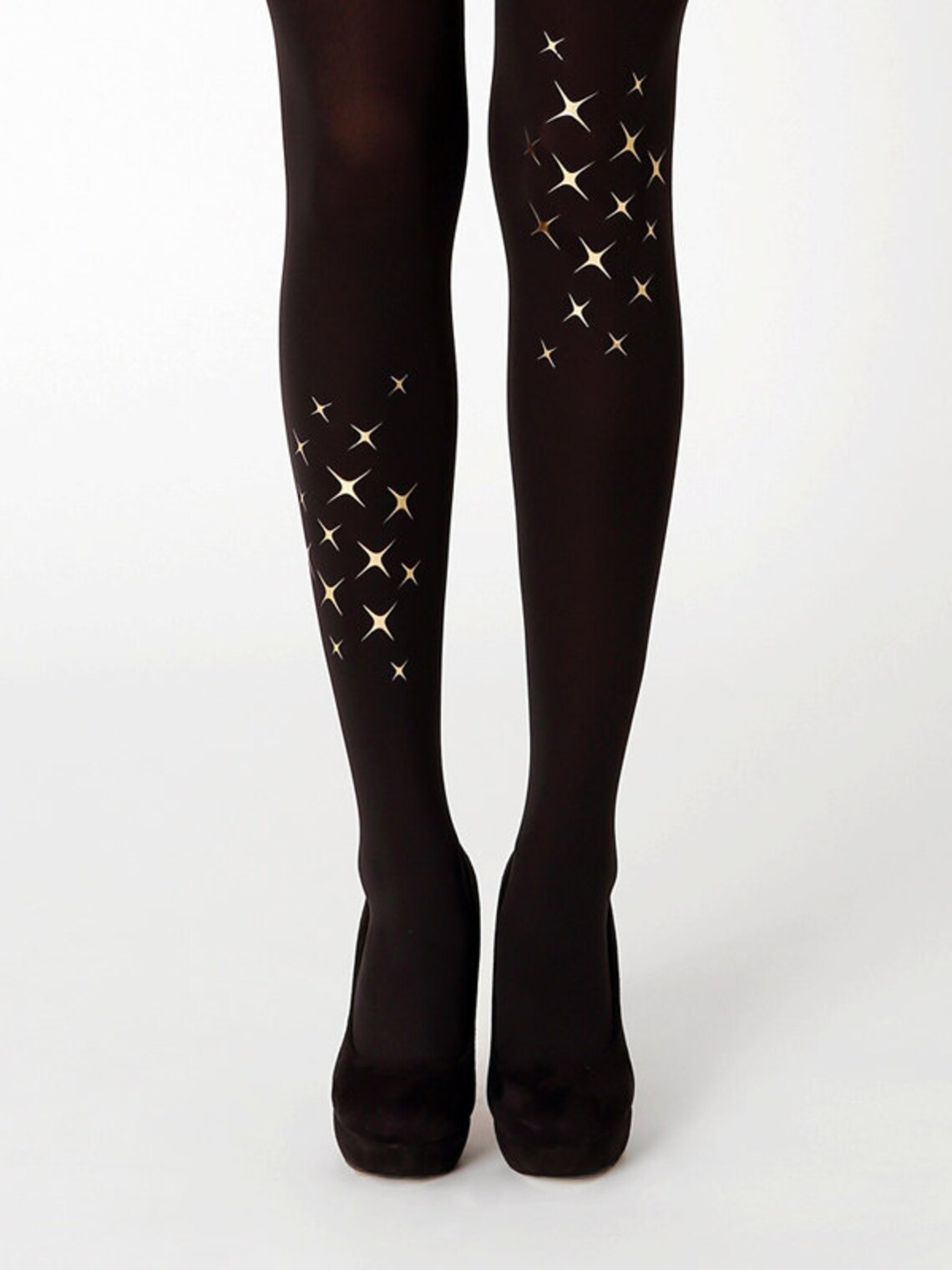 Shine Bright Golden Tights, Star Patterned Tights - Etsy