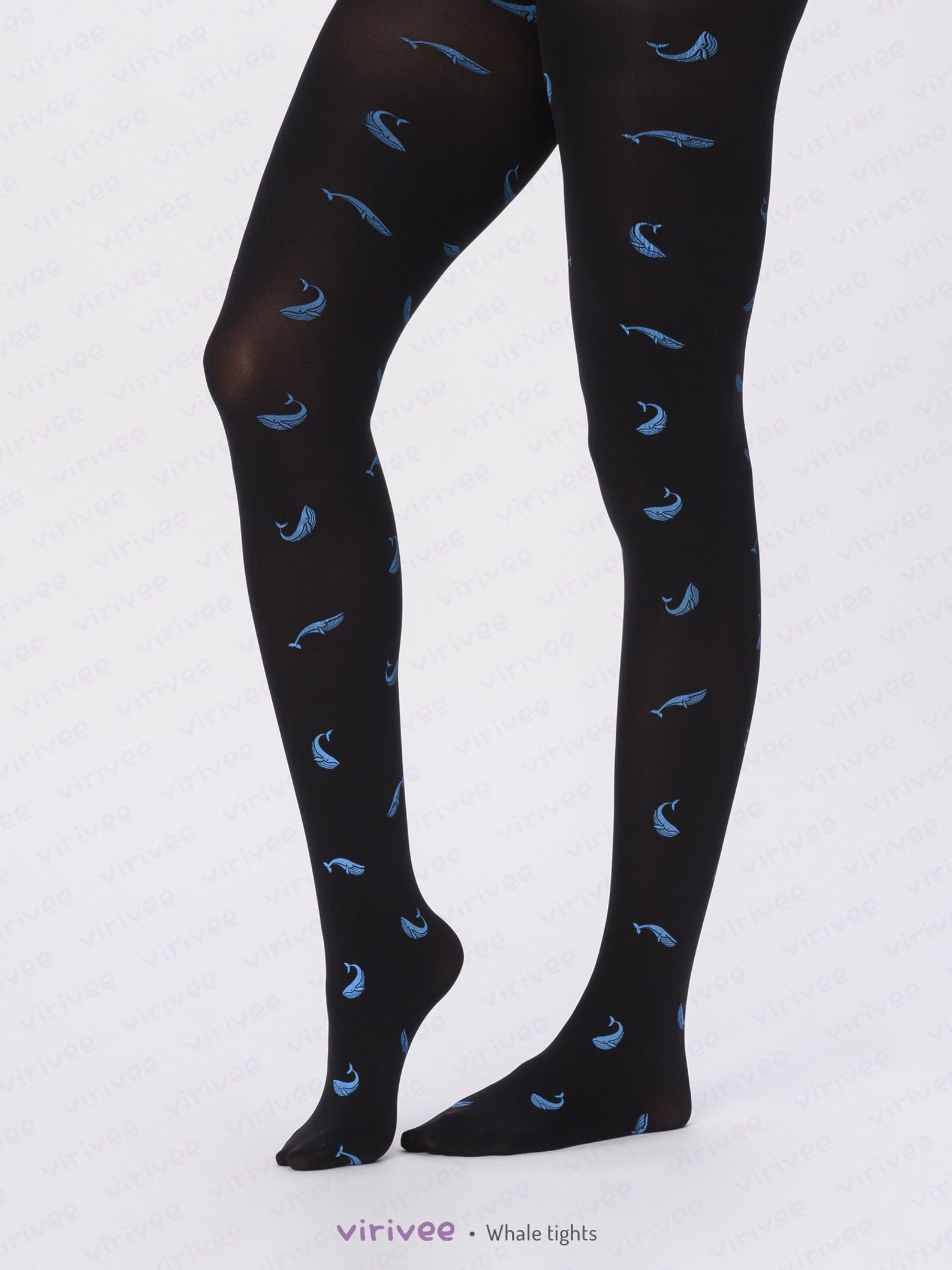Blue WHALE Tights, Gift for Nature Lovers, Sea Animal Printed Pantyhose ...