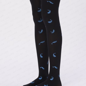 Blue WHALE Tights, Gift for Nature Lovers, Sea Animal Printed Pantyhose ...