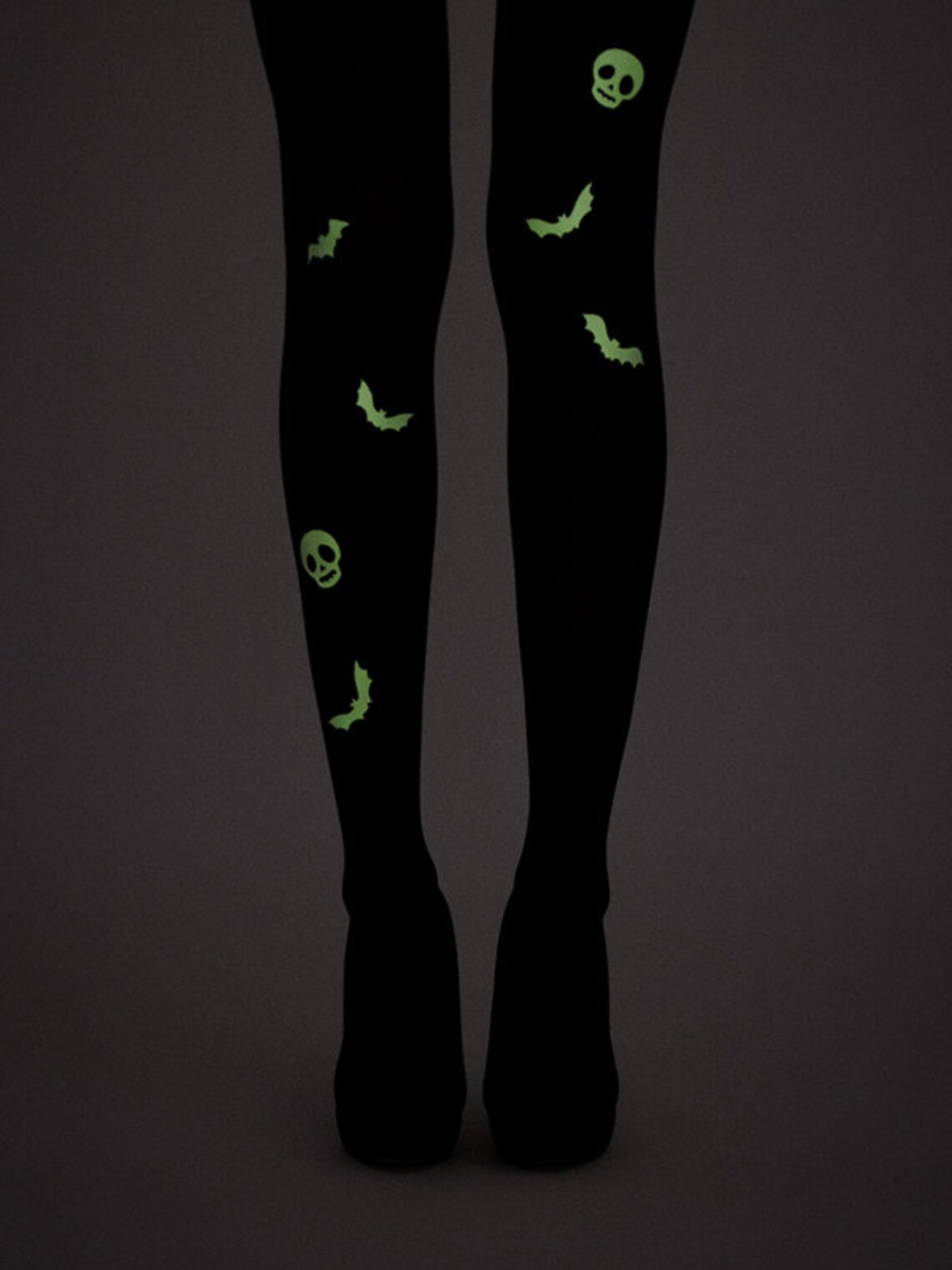 Glow in the Dark Bats Tights / Halloween Outfit/ Goth Tights - Etsy