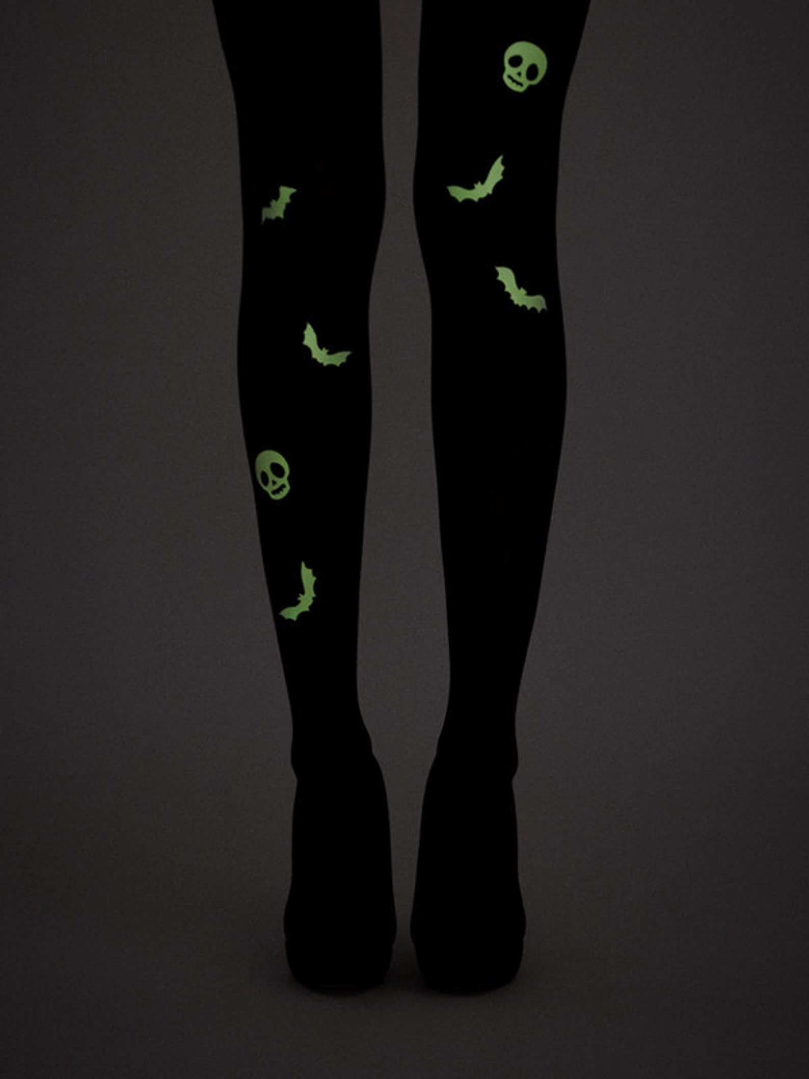 Glow in the Dark Bats Tights / Halloween Outfit/ Goth Tights | Etsy