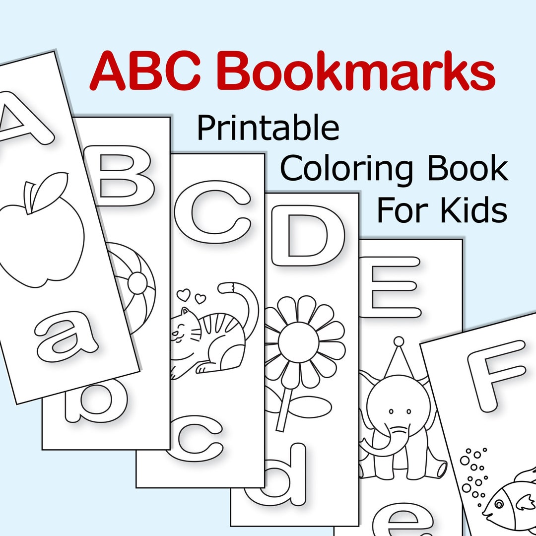 ABC Bookmarks Coloring Book 26 Printable Coloring Pages for - Etsy