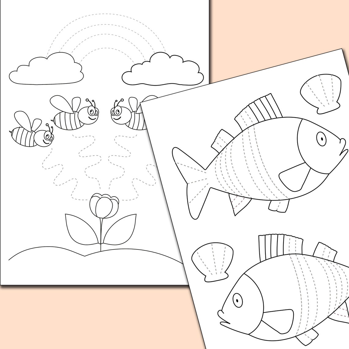 Pencil Control for Preschool, Tracing and Coloring Book, Fine Motor ...