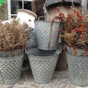 10 Quantities of Rustic Olive Basket,metal Olive Bucket,vintage Bucket ...