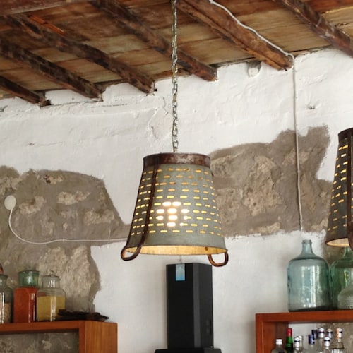 Metal Olive Bucket Lamppendant Lightingindustrial Lighting - Etsy
