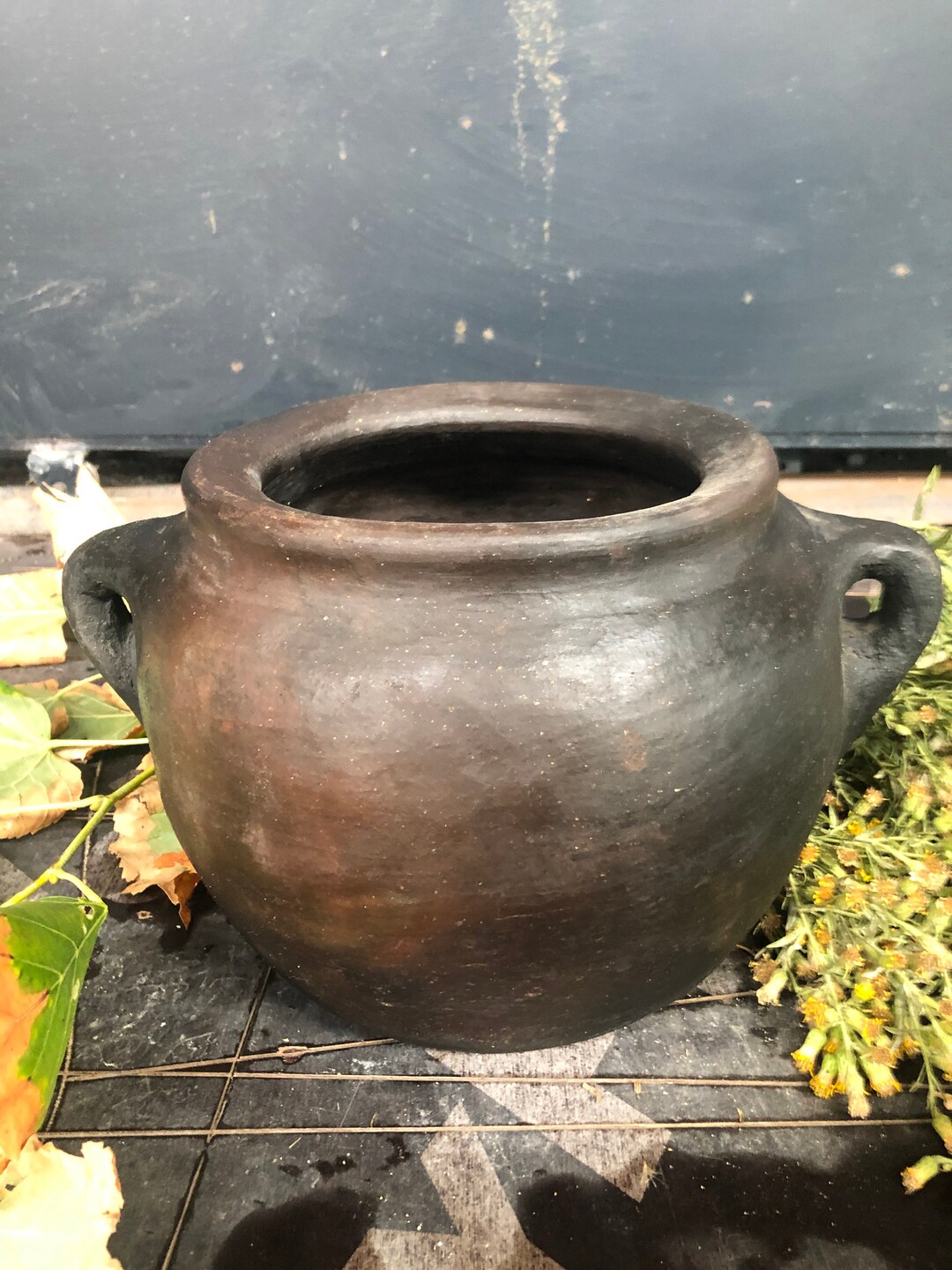Antique Clay Bowl, Pottery Primitive Vessel,black Clay Vessel,old Raku ...