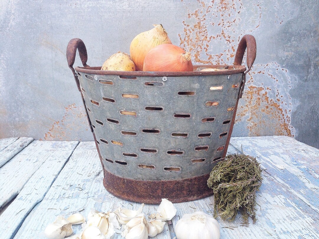 4 Quantities of Small Rustic Metal Olive Bucket,old Handmade Bucket ...