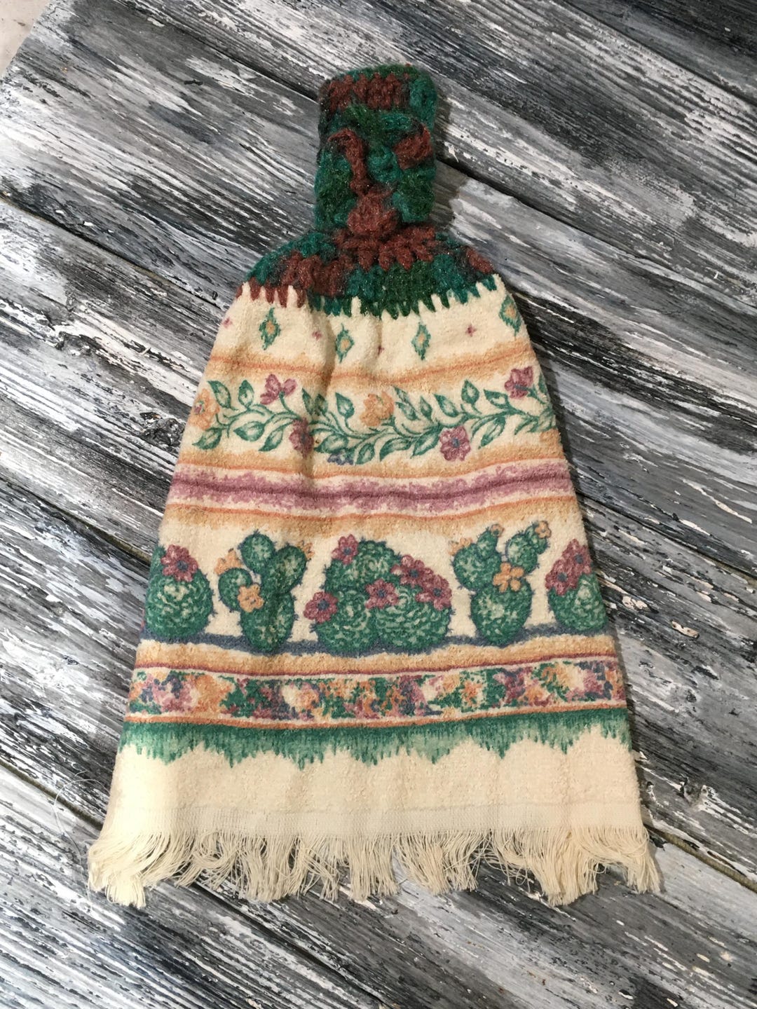 Cactus Pull Through Crochet Top Hanging Vintage Kitchen Fringe MEDUIM ...