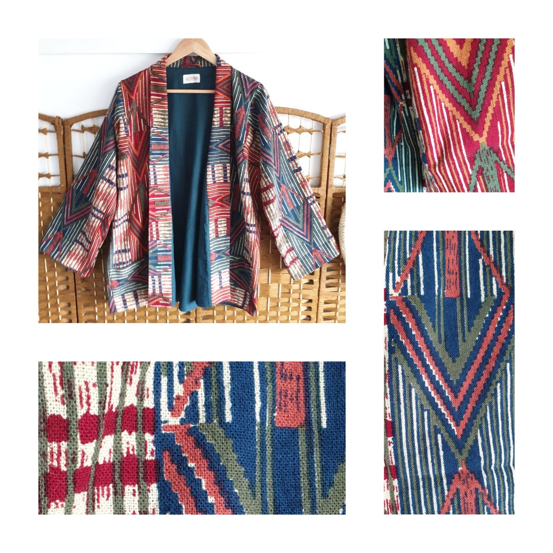 BEAUTIFUL Vintage Anokhi Indian Woven Cotton Jacket Hand Block Print ...