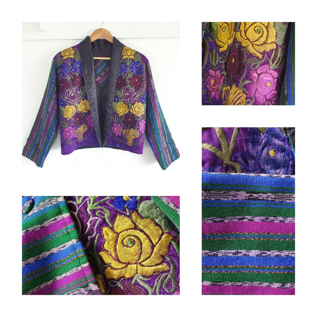 Guatemalan Jacket Hand Made Ethnic Boho Hippy Jacket S M - Etsy