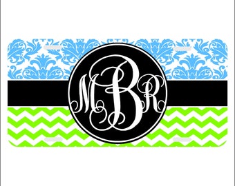 Personalized/monogrammed Car Tag License Plate Crimson Love Zig Zag ...