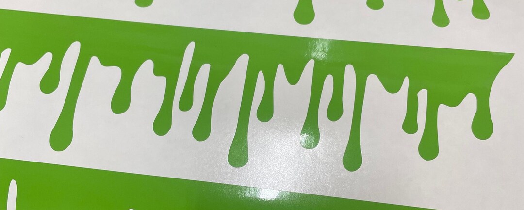 22" X 2.7" Dripping Green Slime Vinyl Decal (1 Strip) Halloween Window ...