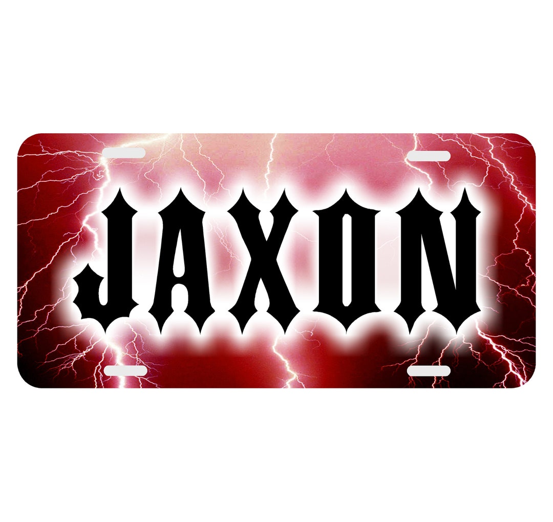 Red Lightning Personalized License Plate Auto Front Car Tag Custom ...