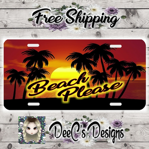 Beach Scene Car Tag - Etsy