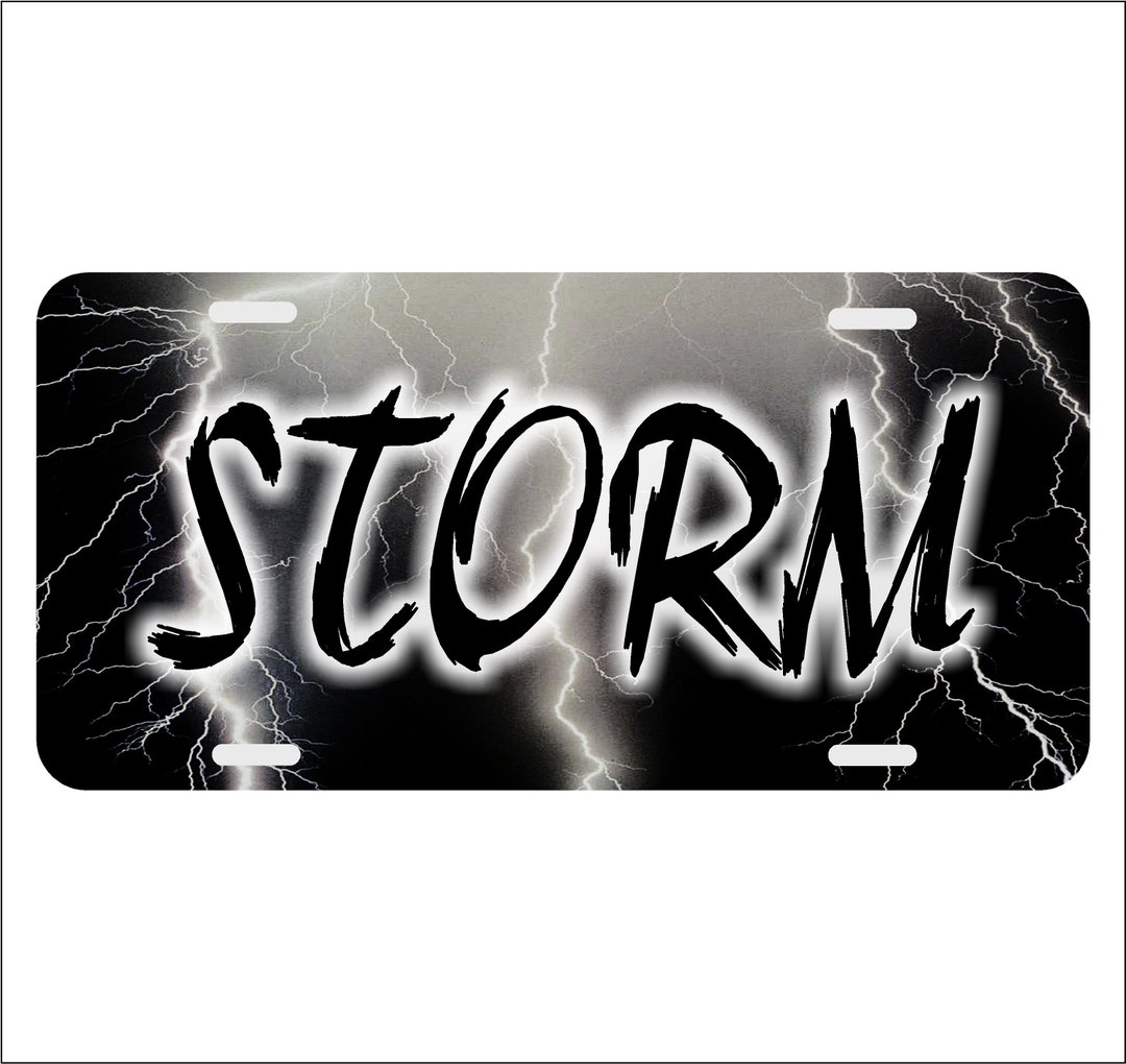 Black Lightning Personalized License Plate Auto Car Tag Custom - Etsy