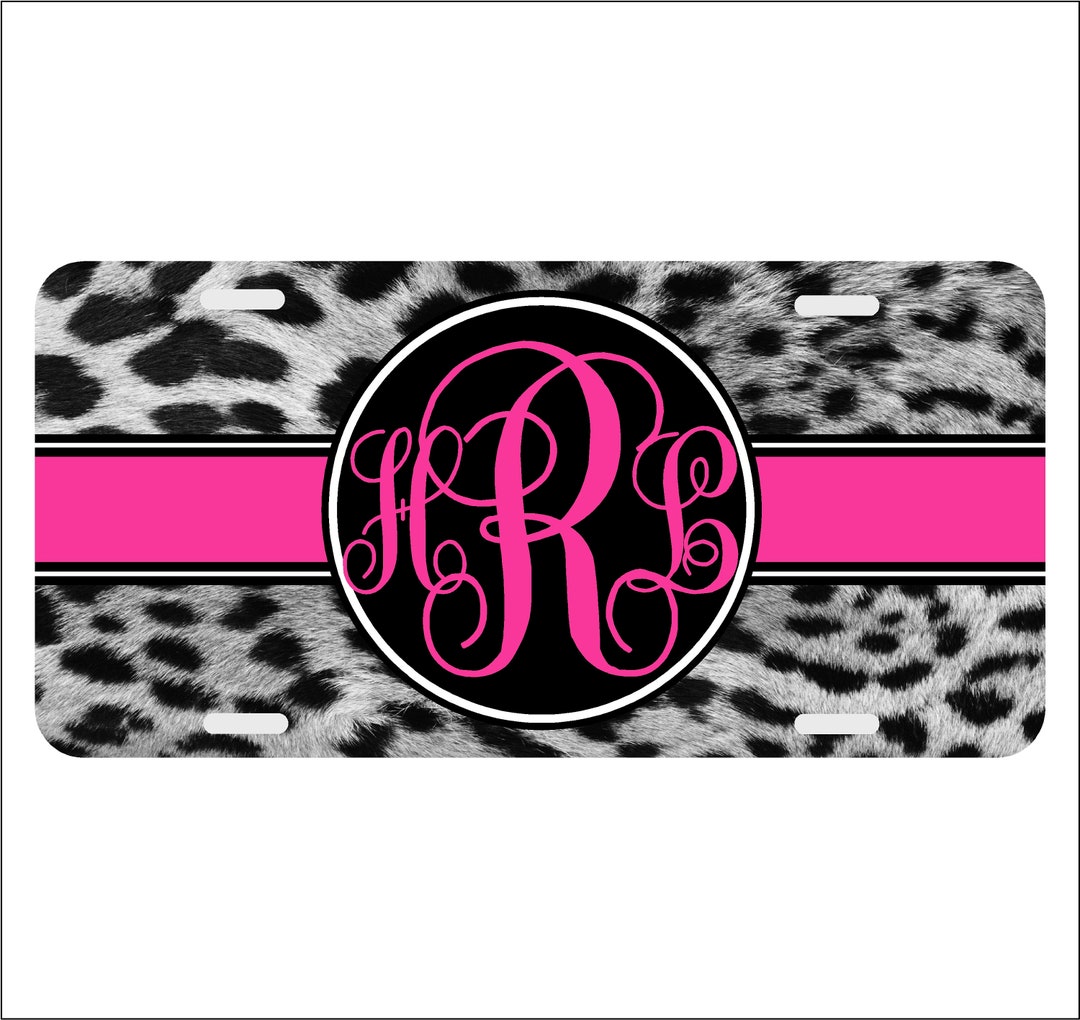 Personalized Leopard Print License Plate: Monogrammed Car Tag - Etsy