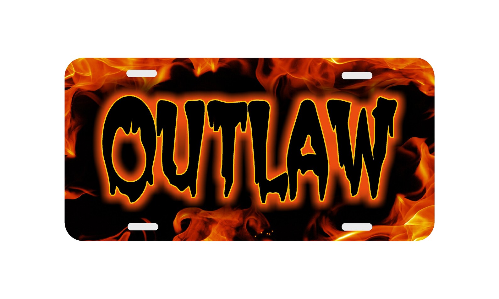 Flames Personalized License Plate Orange Fire Black Auto Car Tag ...