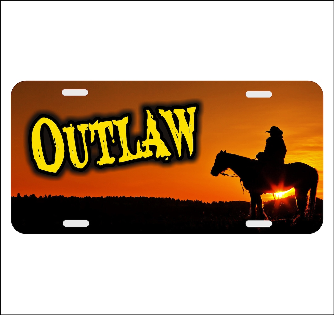 Cowboy Sunset License Plate Auto Car Tag Personalized Custom Horse ...