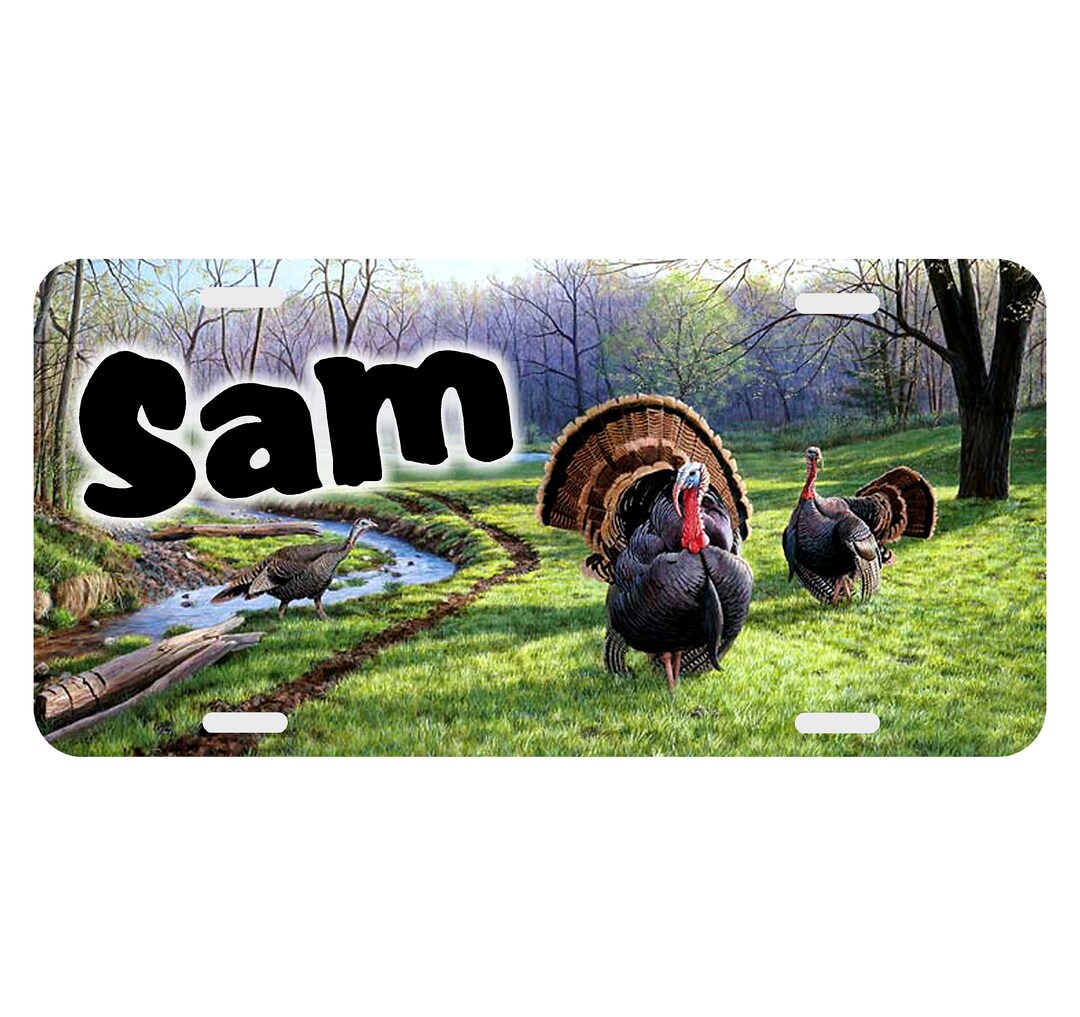 Turkey Green License Plate Personalized Hunting Auto Front Car Tag - Etsy