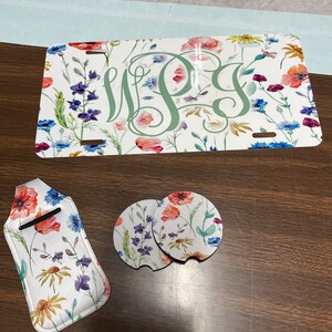 Spring Floral License Plate Monogram Personalized Auto Car Tag - Etsy