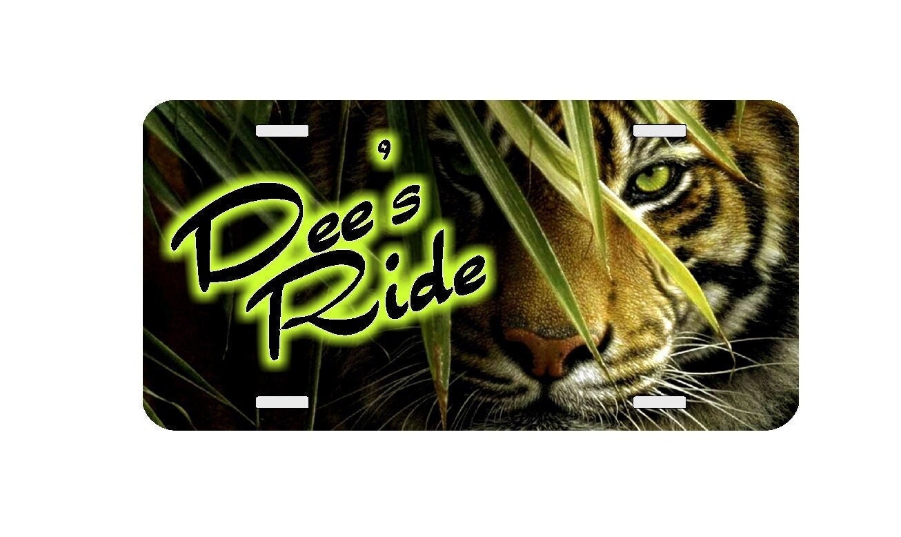 Tiger Face License Plate Personalized Monogrammed Custom Car Tag Jungle ...