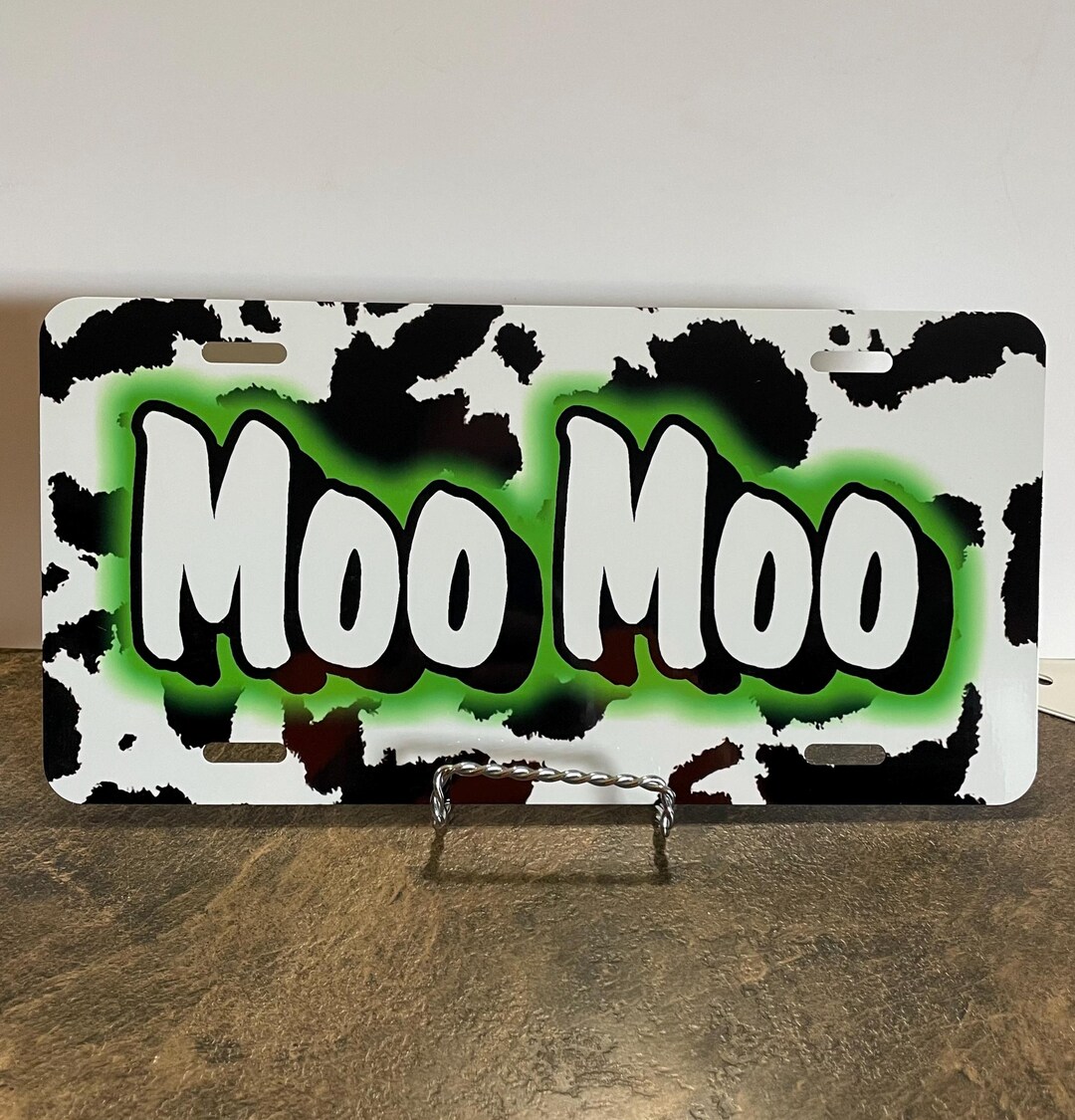 Cow Print Personalized License Plate Monogrammed Custom Auto Car Tag ...